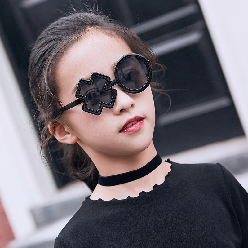 Metal Black Round Kids Sunglasses Brand little gir... – Grandado