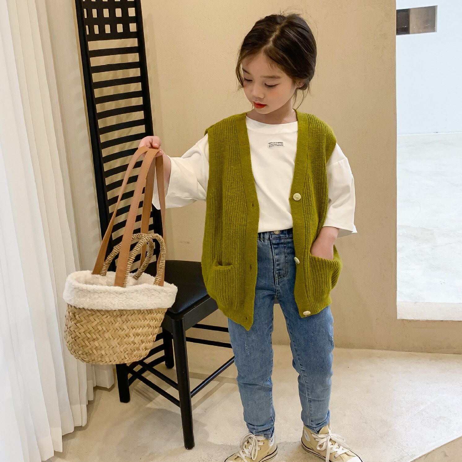 Spring Girls Knitted Vest Kids Korean Vests – Vicedeal