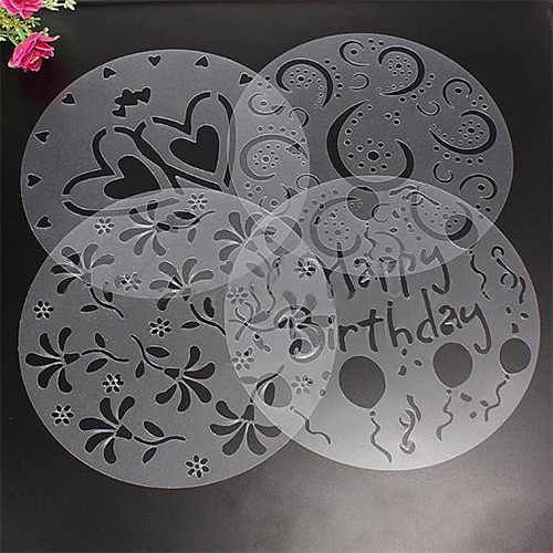 4Pc/lot Plastic Cake Stencils Flower Spray Stencil... – Grandado