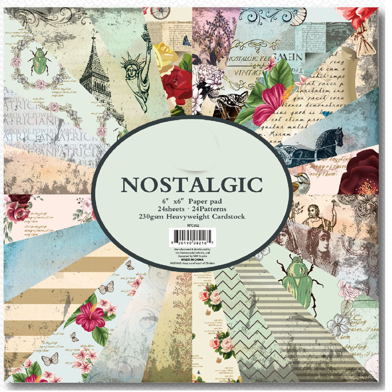 24 sheets 6"X6" Nostalgic Double Print patterned p... – Grandado