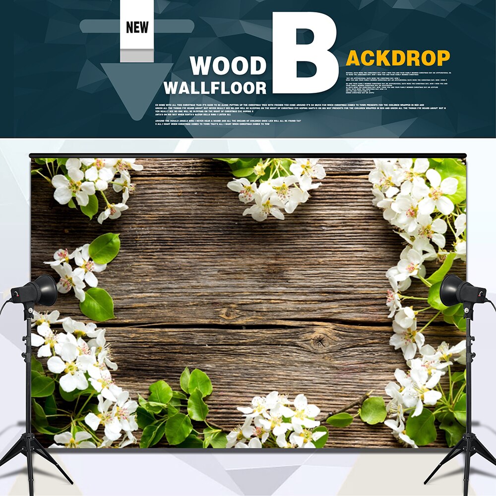 5x3ft Photography Backdrop Wooden Floor Petal Back... – Grandado