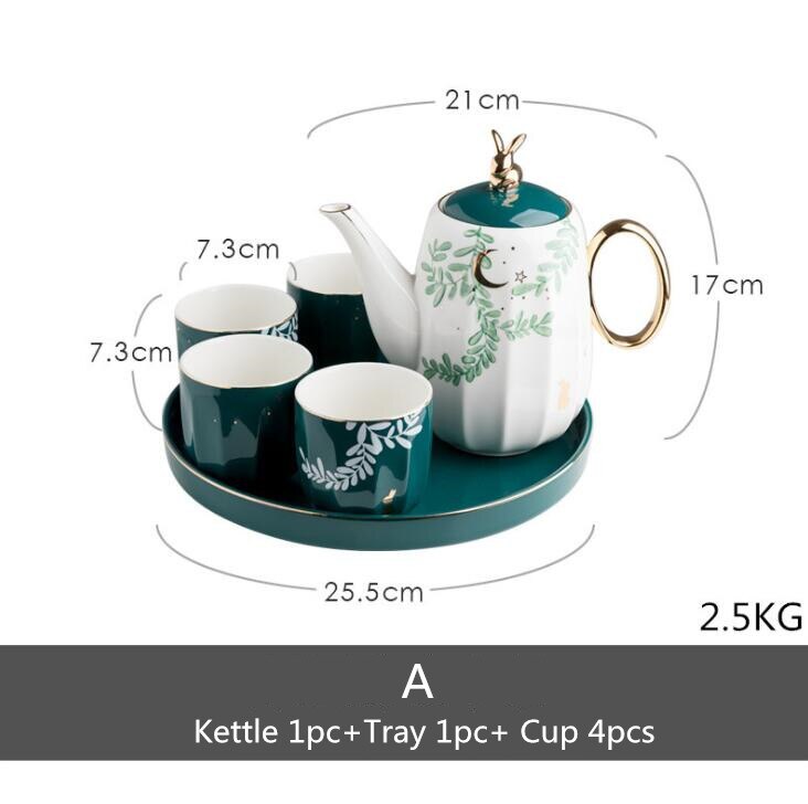 Nordic Gold Inlay Teaware Set Europe Porcelain Tea... – Vicedeal