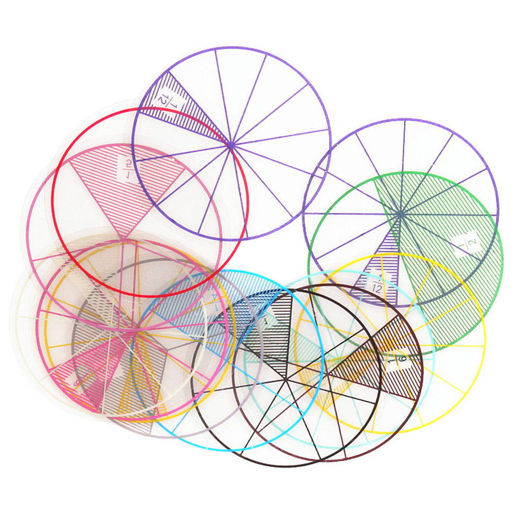 12pcs/lot Maths Fractions Circles Toy Plastic Numb... – Grandado
