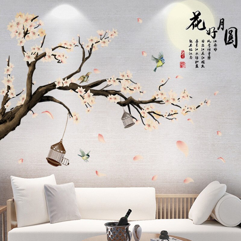 Chinese Style Bamboo Wall Stickers Flower Teen Liv... – Grandado
