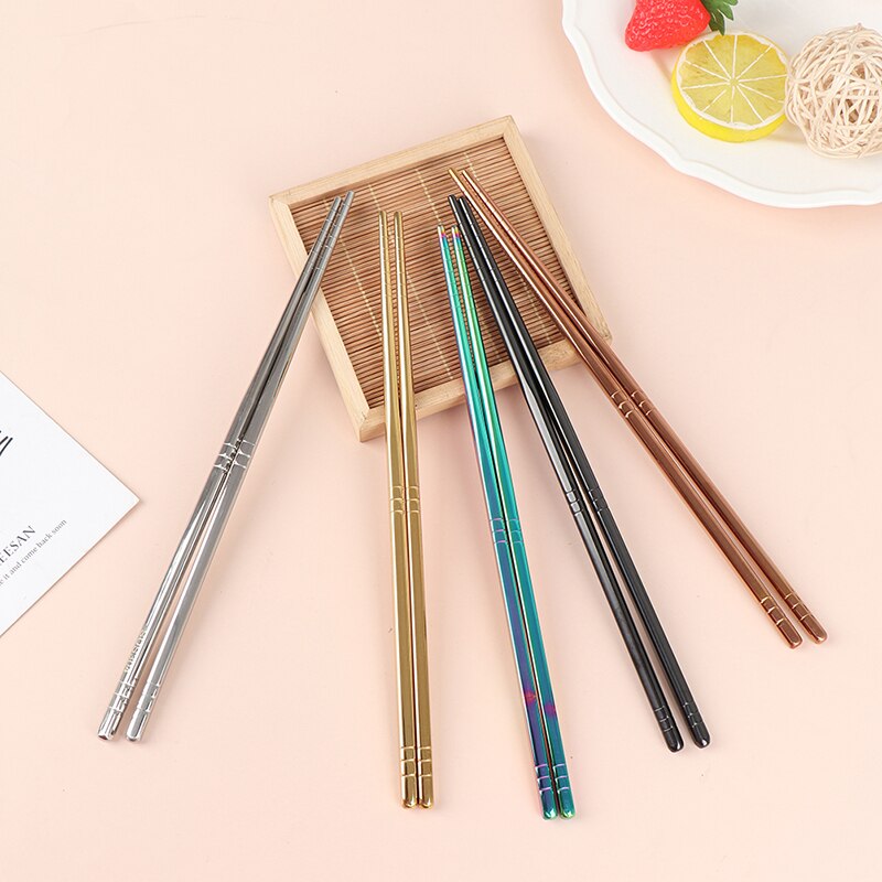 Stainless Steel Chopsticks Metal Color Chopsticks ... – Vicedeal