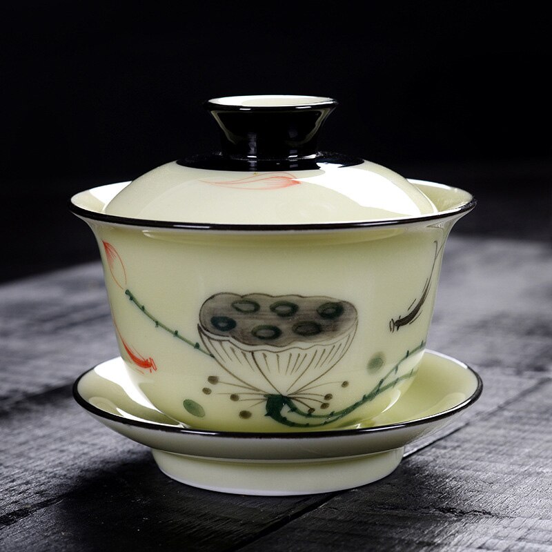 150ml chinese landscape painting Gaiwan Tea Set Ce... – Grandado