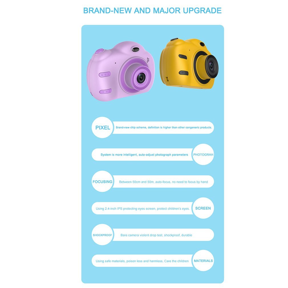 HD Children Digital mini Cam IPS Screen Kids Carto... – Grandado