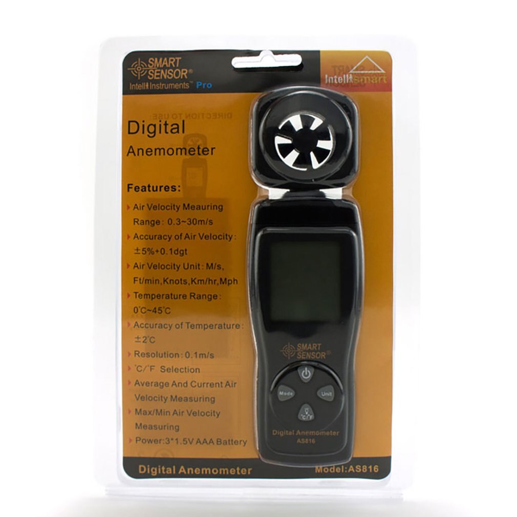 Digital LCD Anemometer AS816 Air Velocity Anemomet... – Vicedeal