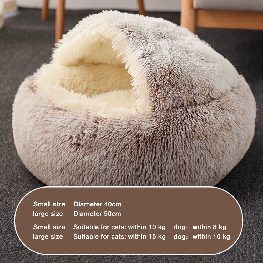 Pluche Hond Kat Bed Huis Warm Ronde Kat Kitten Bed... – Vicedeal