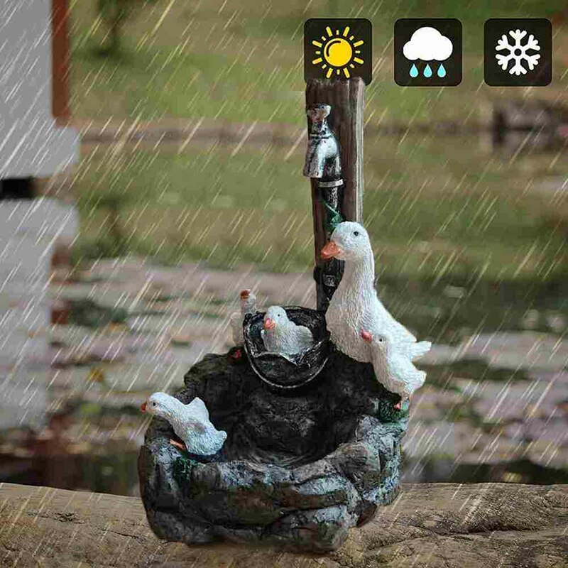 Resin Ducks Fountain Pool Statue Ornament Outdoor ... – Grandado