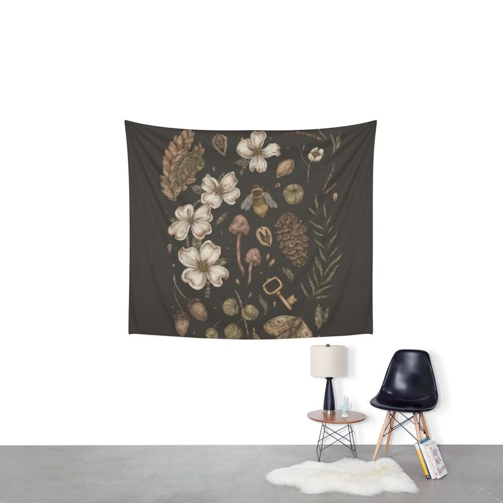 Nature Walks Bee Flower Printed Tapestry Wall Hang... – Vicedeal