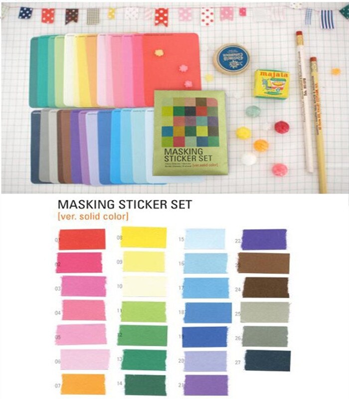27pcs/pack MASKING STICKER SET with kraft paper pa... – Vicedeal