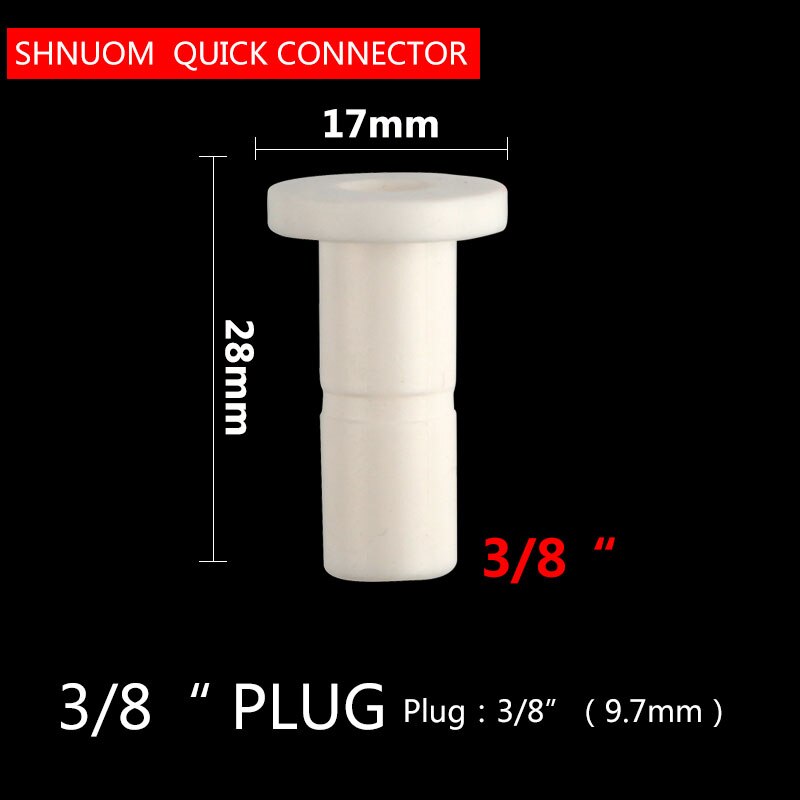 3/8" OD tube white hard plug Straight-through Pipe... – Grandado