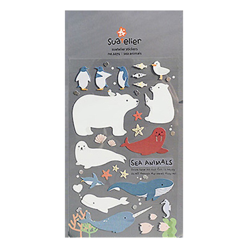 white north polar sea animal stickers sheet cute b... – Grandado