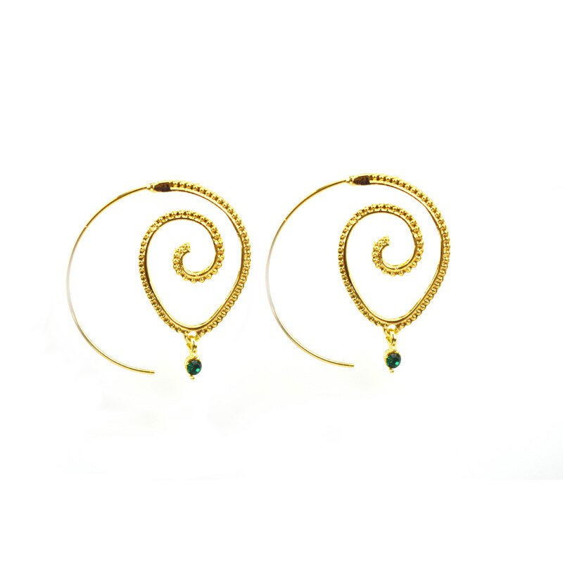 Circle Hoop Earring Swirl Hoop Gypsy Indian Tribal... – Vicedeal