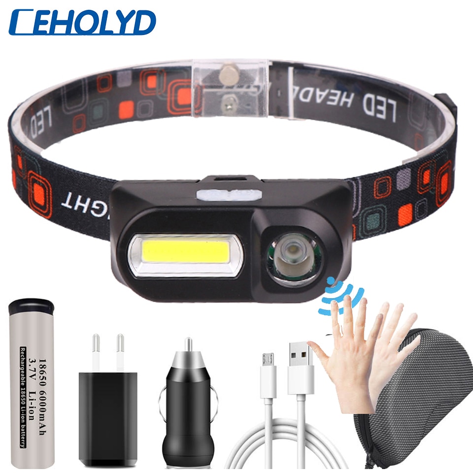 Mini Led Sensor Koplamp Cob Koplamp Usb Oplaadbare... – Grandado