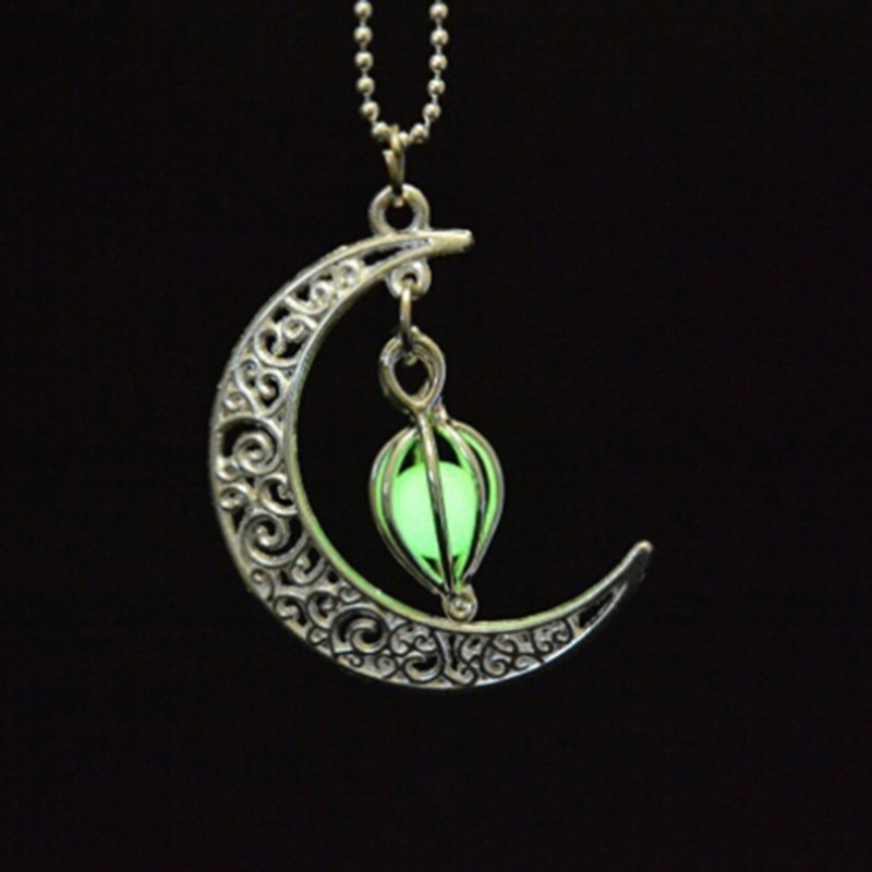 Moon Glowing Necklace Gem Charm Jewelry Silver Pla... – Grandado