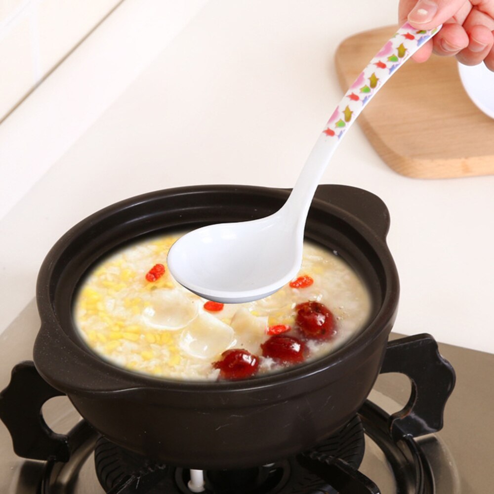 5 Pcs Soup Spoons Large Long Handle Imitation Cera... – Vicedeal