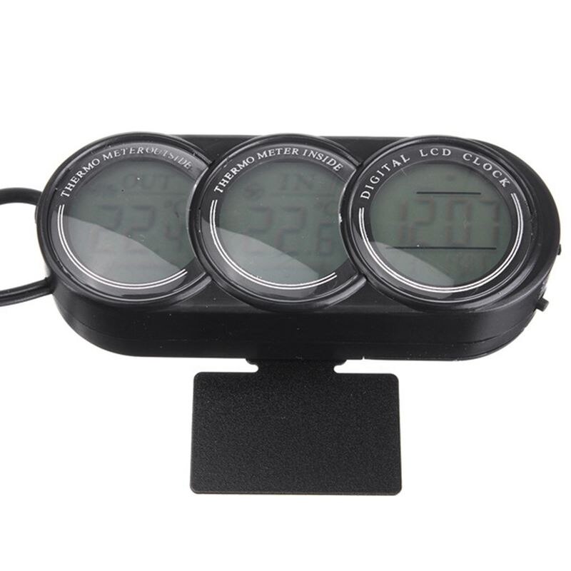 12V-24V 3 in 1 Auto Car LCD Digital Inside Outside Clock Temperature ...