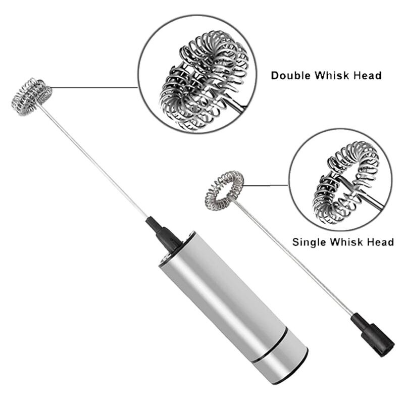 Powerful Double Spring Whisk Electric Milk Frother... – Grandado