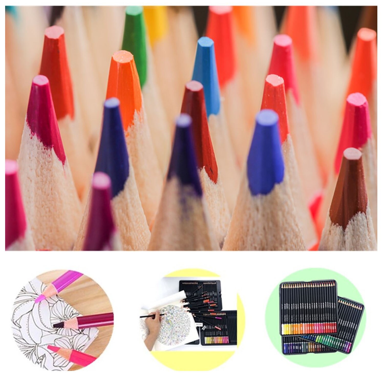 72 Colored Painting Pencils with Iron Box Vibrant ... – Grandado