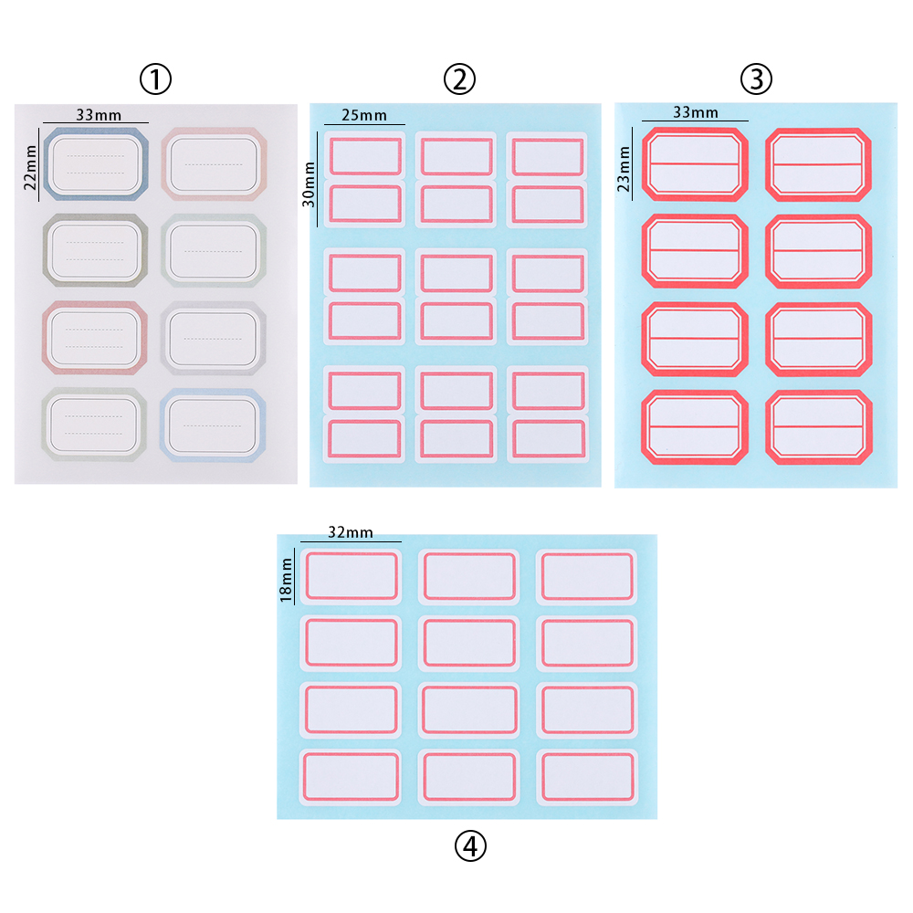 12 Sheets/Set White Self-Adhesive Label Sticker Na... – Vicedeal