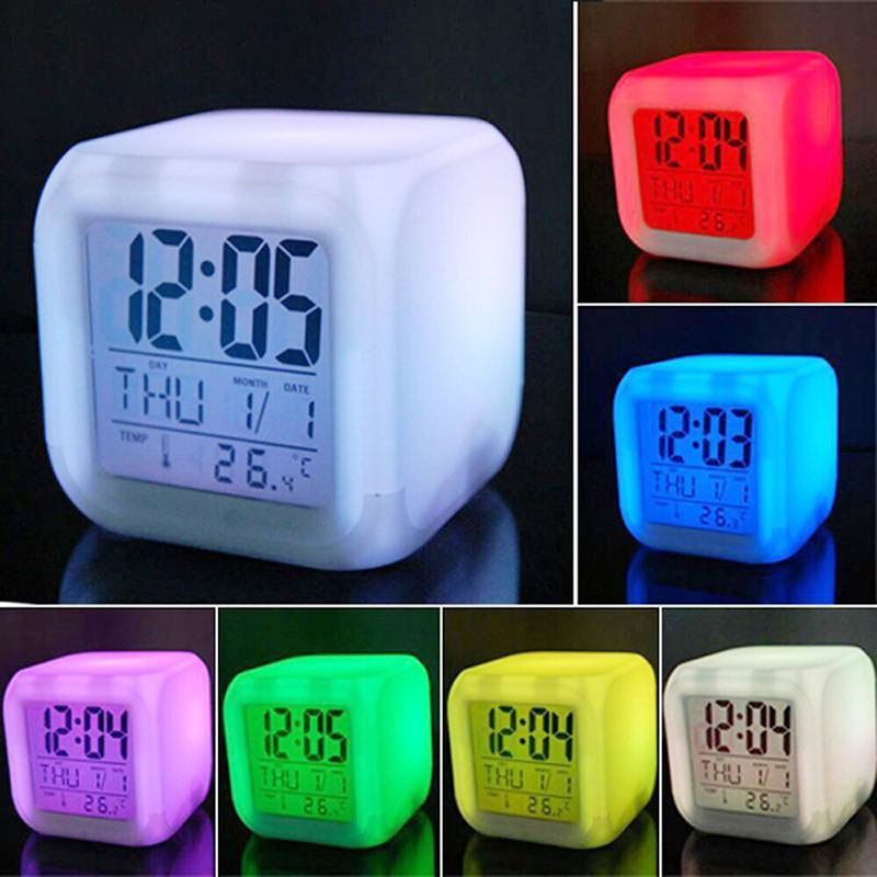 7 Color LED Change Digital Glowing Alarm Clock Nig... – Grandado