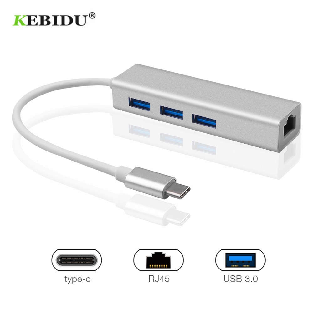 Kebidu usb c hub gigabit ethernet rj45 lan adapte... – Grandado