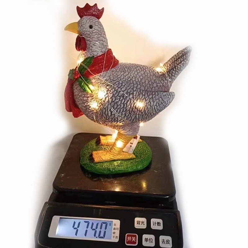 Light Up Christmas Chicken With Scarf Courtyard De... – Grandado