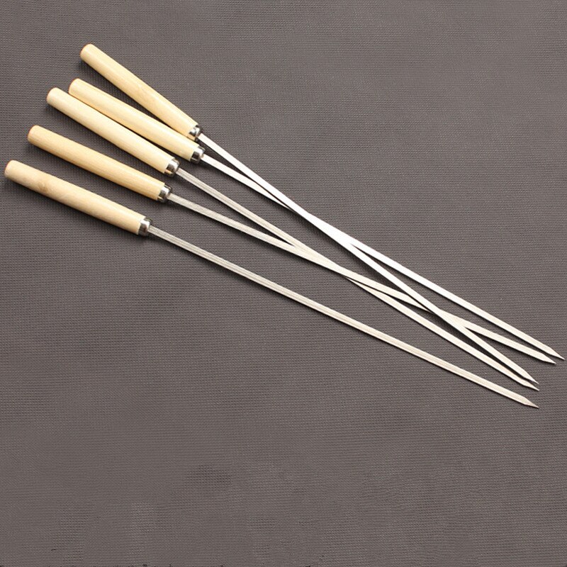 25PCS BBQ Stainless Steel Barbecue sticks Wooden H... – Vicedeal