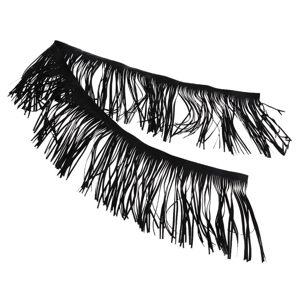 100cm Black Leather Tassel Fringe Trimming DIY Cra... – Vicedeal