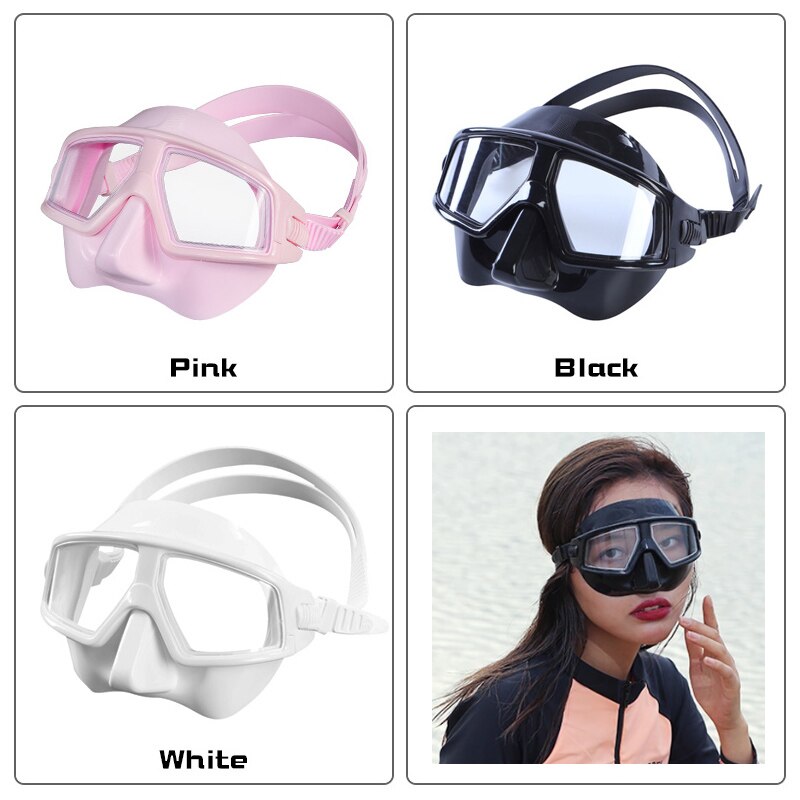 Low Volume Anti-fog Freediving Mask Pink White Bla... – Grandado