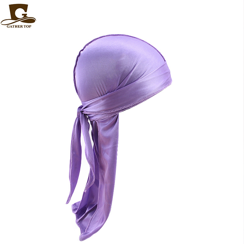 Satin Silky Durags Women Wigs Turban Men Solid Col... – Grandado