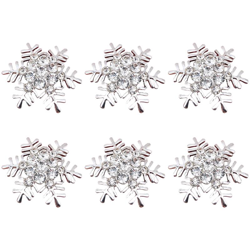 1 Set/6Pcs Snowflake Shape Napkin Clasps Christmas... – Grandado