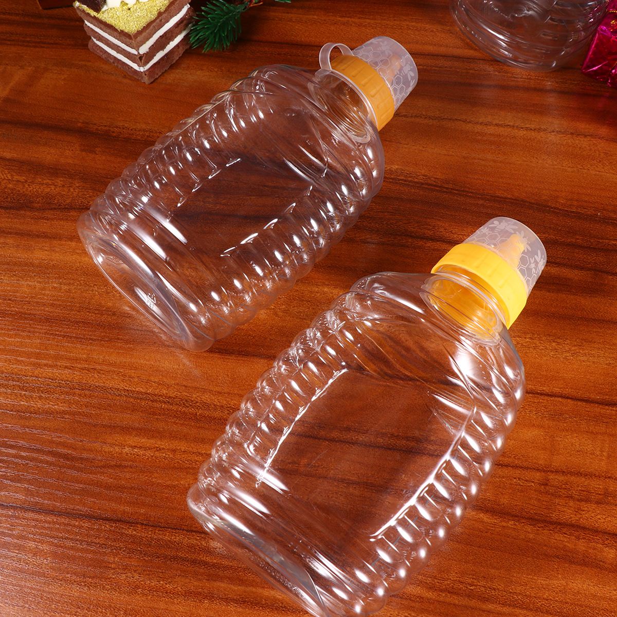 4 Stuks Transparant Plastic Honing Fles Voedsel Ve... – Vicedeal