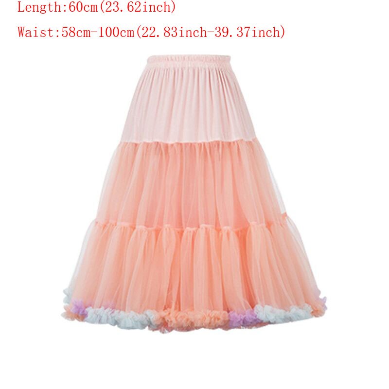 Womens Layered Puffy Tulle Pettiskirt Rainbow Cont... – Grandado
