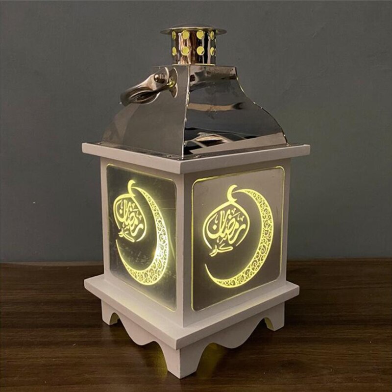 Wooden LED Light Hanging Lantern Eid Mubarak Ramad... – Vicedeal