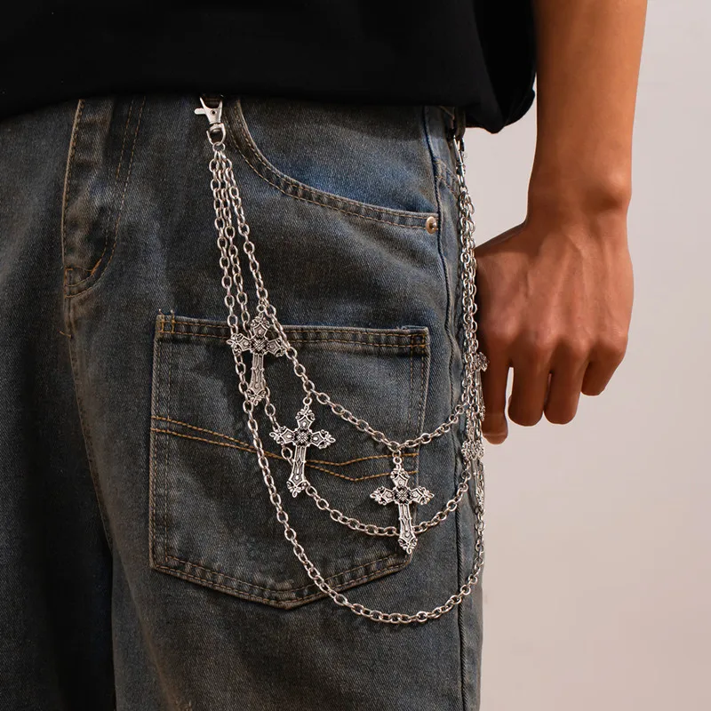 Punk Metal Pants Chain Hip Hop Waist Chain Cross P... – Vicedeal