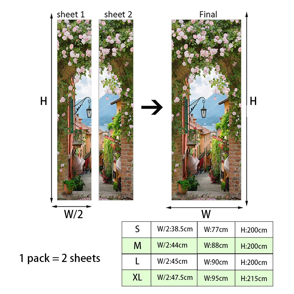 3D Door Deco Sticker Wallpaper Waterproof Vinyl PV... – Grandado