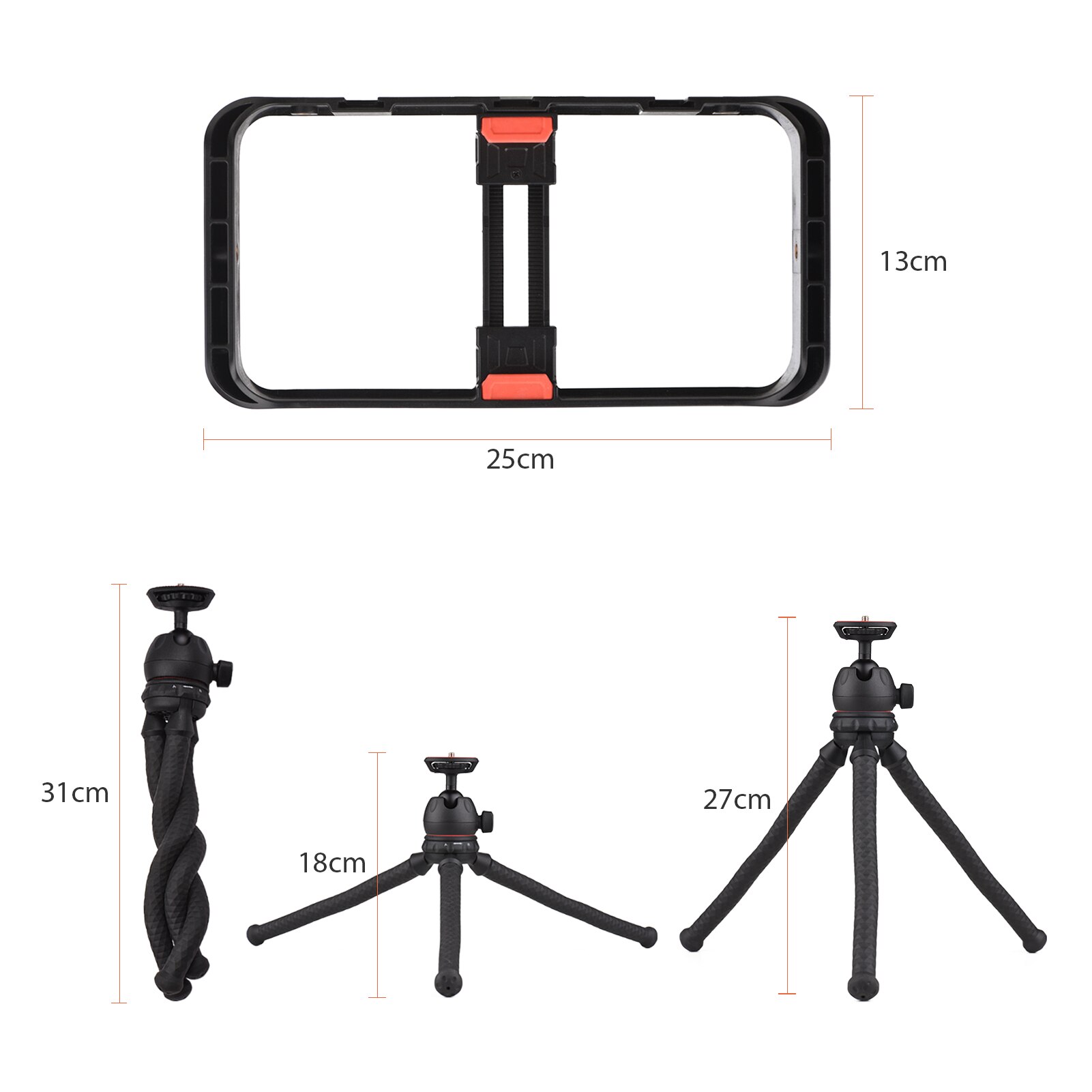 Dual Handheld Phone Cage Vlog Kit 1 Smartphone Vid... – Vicedeal