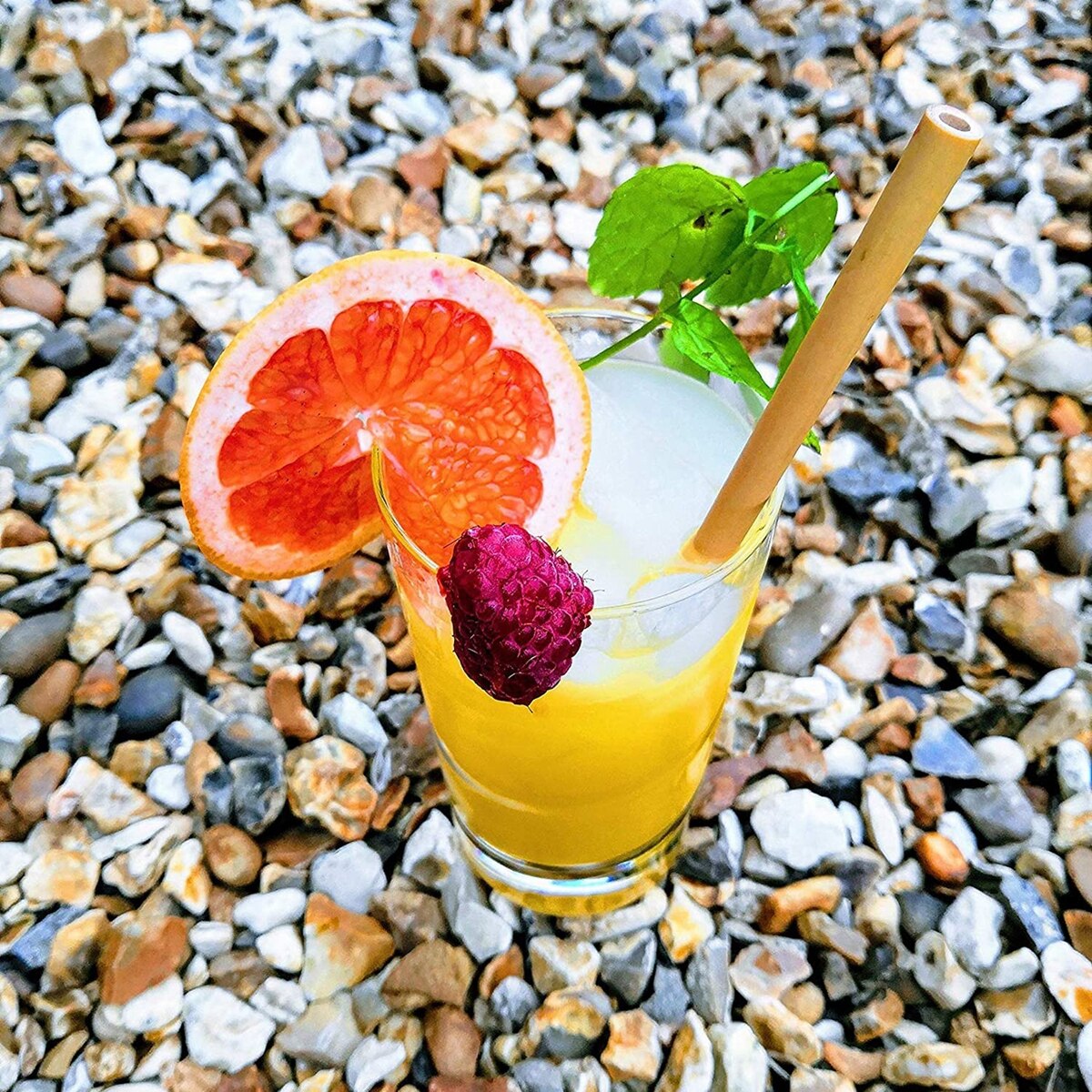 Ensemble de pailles en bambou naturel réutilisable... – Grandado