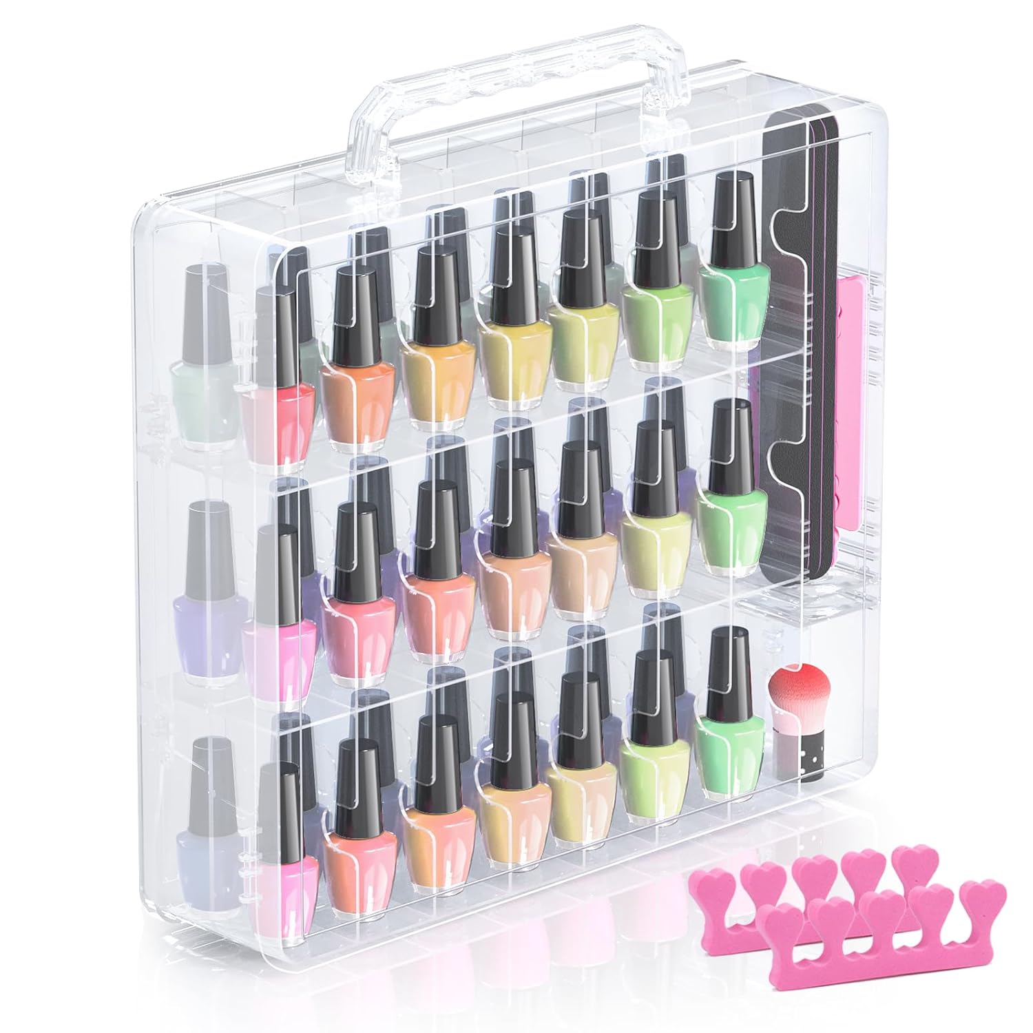 Clear Double-Sided Portable Nail Polish Organizer ... – Grandado