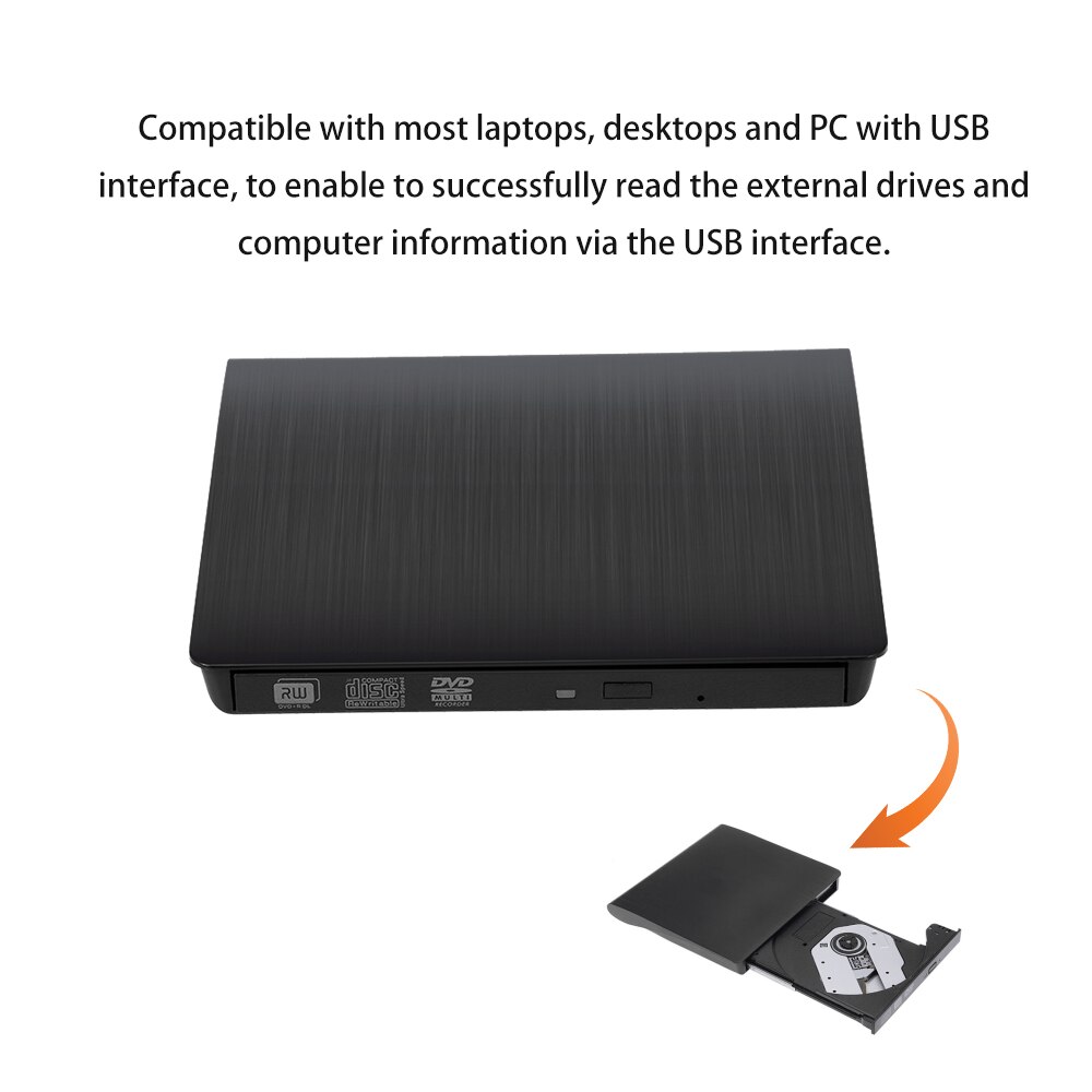 USB 2.0 Slim External DVD RW CD Writer Drive Burne... – Grandado