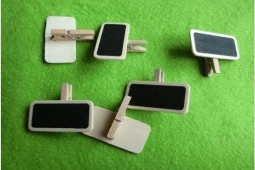 10pcs Wooden Blackboard Mini Chalkboard Memo Clip ... – Grandado