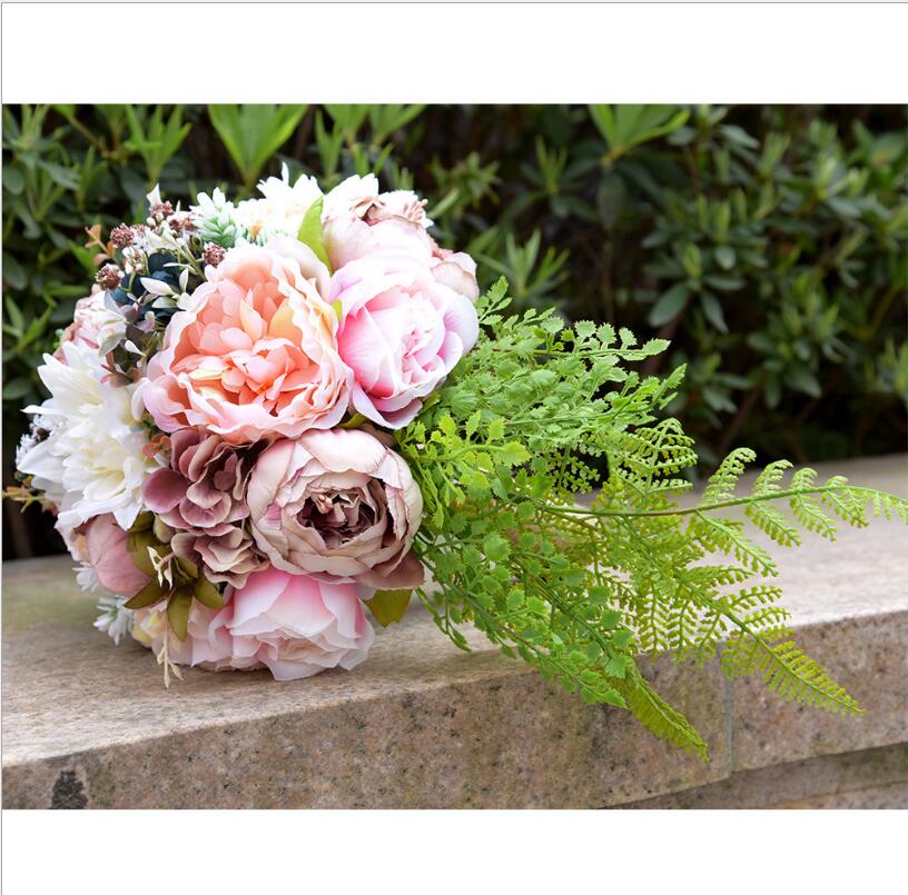 Wedding Bouquet Artificial Silk Marry Wedding Bouq... – Grandado