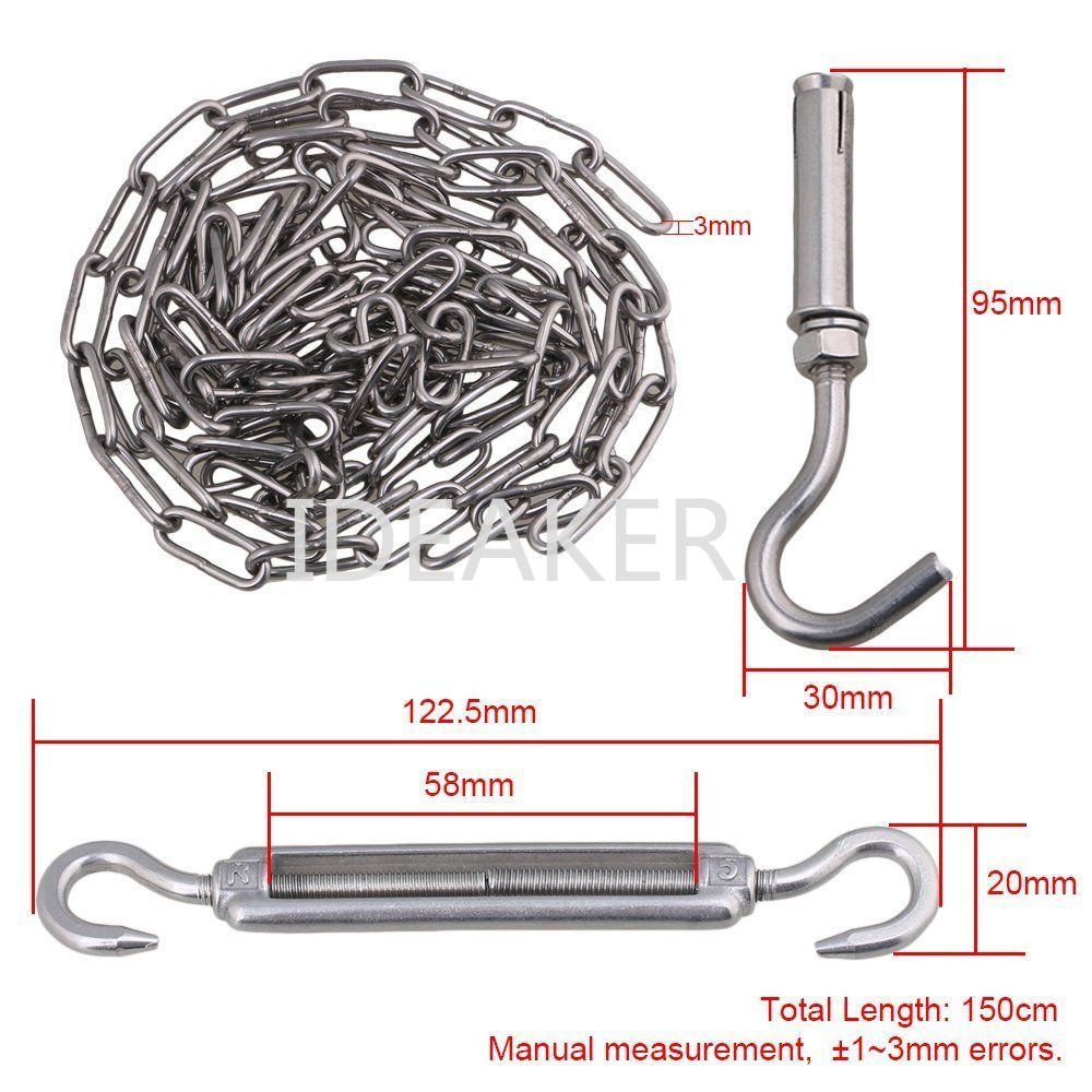 M3 1.5M 304 Stainless Steel Turnbuckle Chain Load ... – Grandado