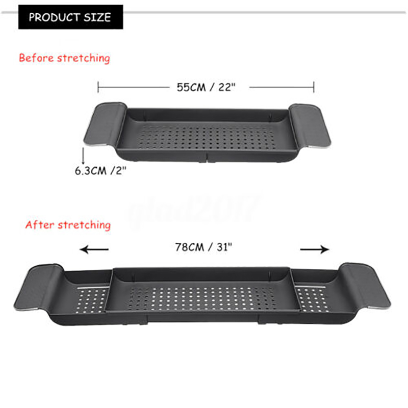 Drain Telescopic Bathtub Rack, Bathroom, Plastic B... – Grandado