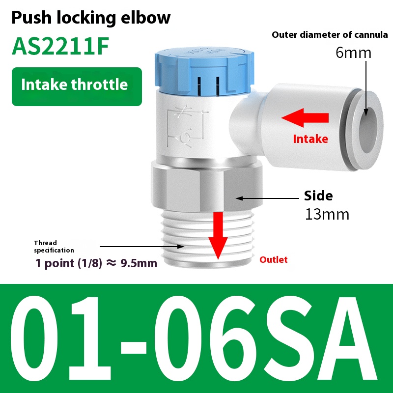 Air Pneumatic Fitting AS Elbow Type Throttle Speed... – Grandado