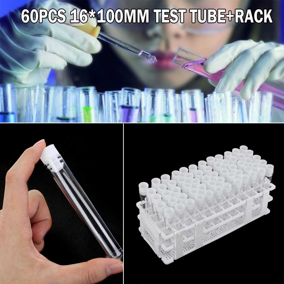 60Pcs/Pack Transparent Laboratory Plastic Test Tub... – Vicedeal