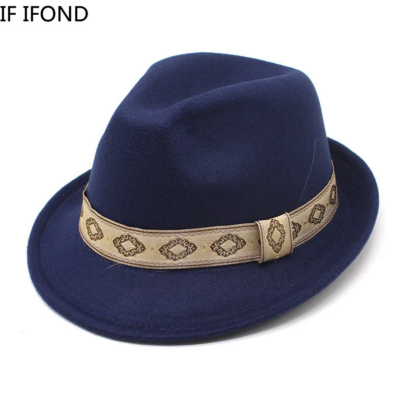 Sombrero Fedora de fieltro para hombre y mujer, so... – Grandado